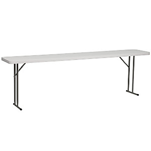 Flash Furniture 8' Plastic Folding Training and Event Table, Rectangular Folding Training Table with 330-lb. Static Weight Capacity, White