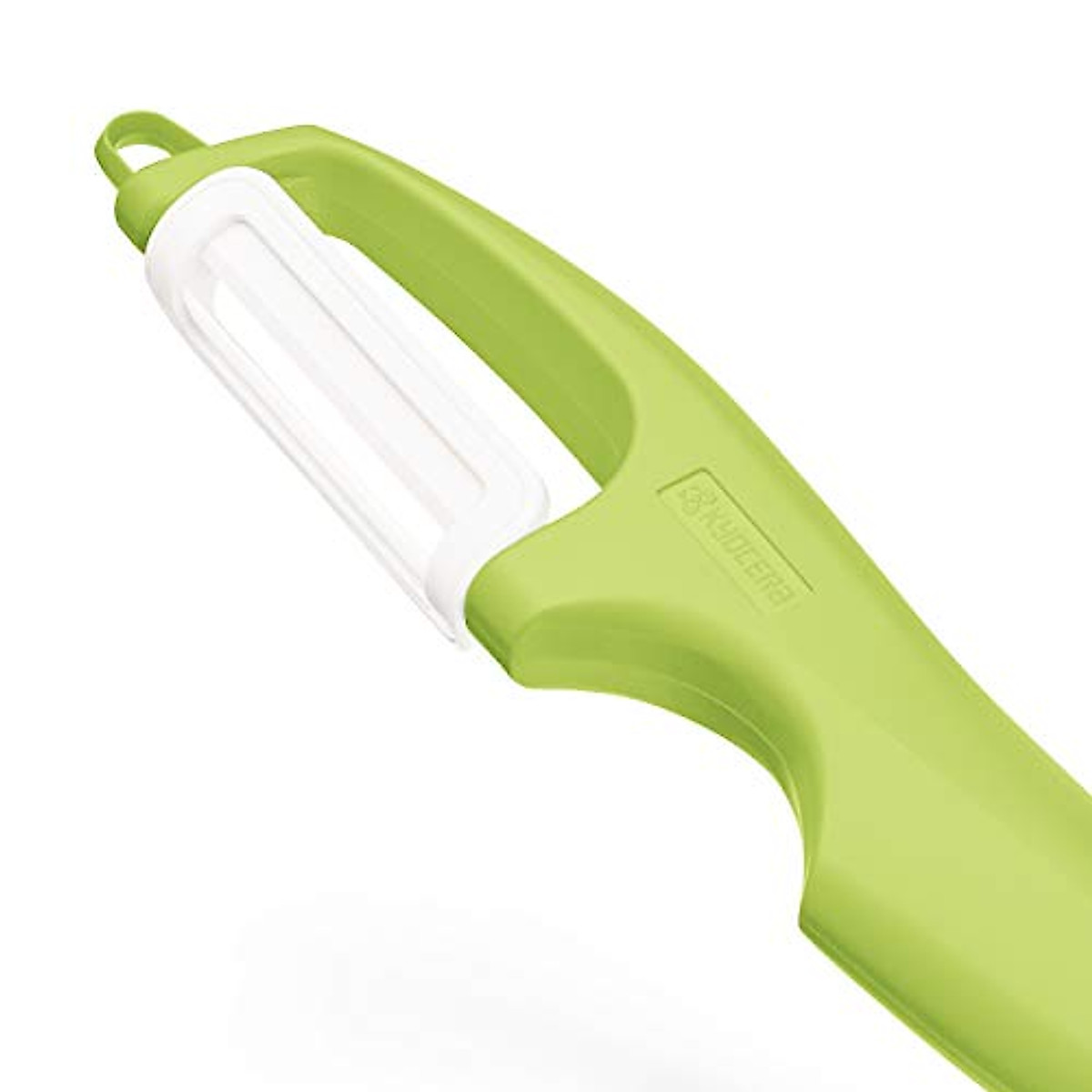 Kyocera Advanced Ceramic 3-inch Paring Knife with Vertical Double Edge Peeler, Green