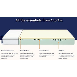 EMMA Essential Mattress, 7 inch, Airgocell® Memory Foam, Pressure Relieving, Bed-in-a-Box, 100 Nights Trial, CertiPUR-US Certified, Full
