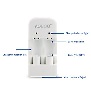 CR2 3V 300Mah Rechargeable Battery 2Pcs with USB Charger for Battery CR2 3Volt CR15H270 CR15266 CR15270 (Cr2 3v Charger (2pcs Batteries))