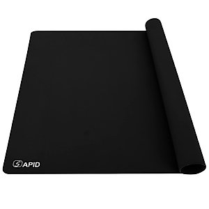 1.5MM Extra Thick Placemats Extra Large Silicone Mat 28" x 20" Heat Resistant Mat for Kitchen Countertop Protector, Washable Place Mats Silicone Mats for Kitchen Counter Mat Table Mat, Black, Sapid