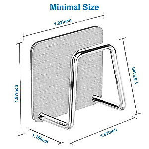 AORZOV 4PCS Sponge Holders for Kitchen Sink, Caddy Dish Strong Adhesive Small Sponge Holder, SUS304 Stainless Steel Minimal Size Premium Rustproof & Waterproof