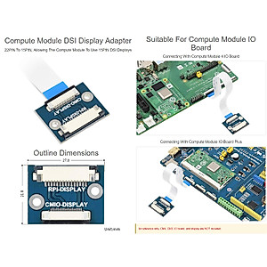 Waveshare Compute Module DSI Display Adapter 22PIN to 15PIN Allowing The Compute Module to Use 15PIN DSI Displays Suitable for Compute Module IO Board
