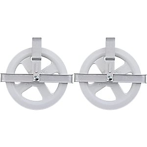 2 PK- 5'' Clothesline Pulley Wheel High Grade Impact Features Aluminum Axle Rustproof Weather Resistant - Nylon Rope Pulley for Outdoor Drying Clothing & More, White