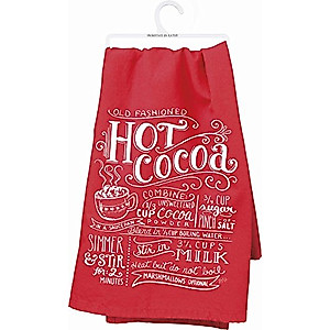 Primitives by Kathy Christmas Chalk Art Kitchen Towel, Hot Cocoa , 28.00" x 28.00"
