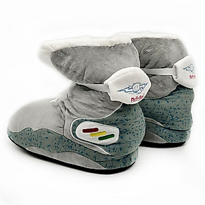 FLUFFYFUN LED lit plush Sneaker Slippers Unisex Men (9-12)