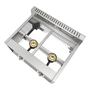 Gas Deep Fryer,12L Commercial Stainless Steel Gas Deep Fryer Food Warmer with 2 Tanks And Lids,Energy-Saving Deep Countertop Gas Fryer for Supermarkets,Hotels,Canteens,Temperature Control: 50~380 ℃