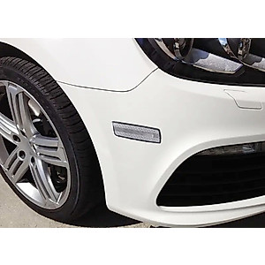 iJDMTOY Clear Lens Front Bumper Side Marker Light Housing Replacements Compatible with Volkswagen 2006-2009 MK5 Golf/GTI Rabbit, 2005-2010 Jetta, 2008 R32, Replace OEM Amber Sidemarker Lamps