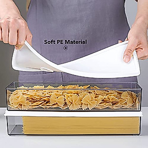 WINIAER Pasta Containers for Pantry 2Pcs, Spaghetti Storage Conainer with Lids, Noodle Organizer with Measuring Hole Storage for Pasta, Flour, Sugar and Noodles