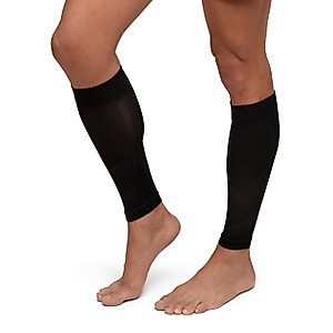 DANISH ENDURANCE Graduated Calf Compression Sleeves (Solid Black 1 Pair, Medium)