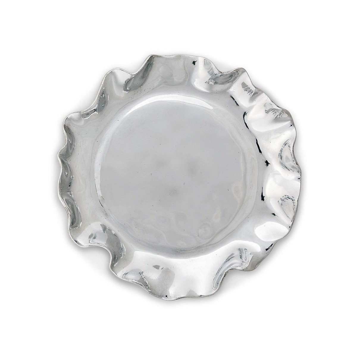 Arthur Court Carmel Pattern Modern Metal Elevated Serving Tray 9 inch Diameter 5.5 inch Tall