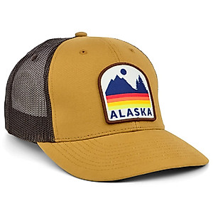 Local Crowns Alaska Views 2.0 Trucker Adjustable Snapback Hat Tan