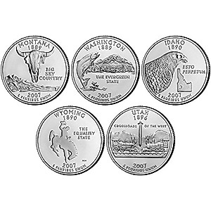 2007 D BU Statehood Quarters - 5 Coin Set Uncirculated