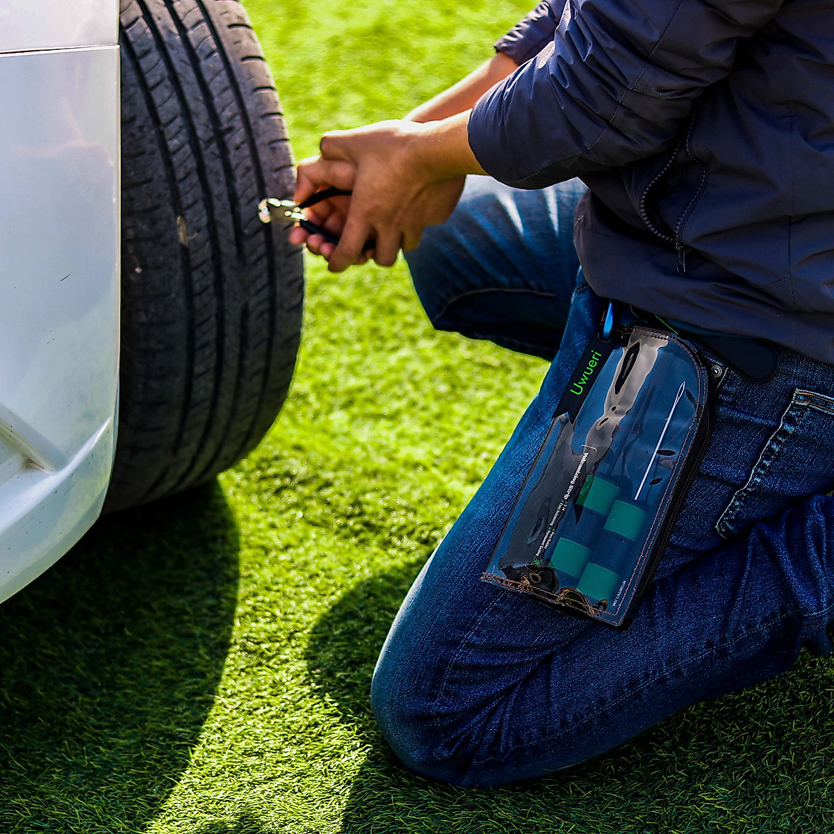 Uwueri New Method Tire Repair kit, New Designed Tire Plug Kit to Fix Flat Auto Cars, Motorcycle, Offroad, Tractor, Trailer, SUV, Pickup, ATV/UTV and Scooters, Love It Once Learned