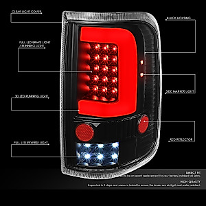 DNA MOTORING TL-F15004-LED-RD3D-BK-G2 LED 3D Tail Light Assembly Driver & Passenger Side [Compatible with 04-08 Ford F150 Lobo]