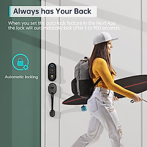 Smart Door Lock, hornbill 8-in-1 Keyless Entry Door Lock Biometric Fingerprint Smart Deadbolt, Electronic Digital Bluetooth Keypad Code Door Lock, Smart Locks for Front Door, IC Fob & App Control