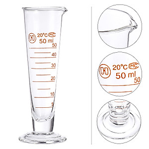 Lab Graduated Measuring Cup, Cup With Spout Wide Mouth Glass Beaker Liquid Dispenser Measuring Cylinder Experiment Tool for Science