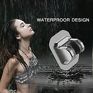 Shower Head Holder Adhesive Adjustable Handheld Shower Wand Holder No Drilling Wall Mount Bracket (Silver) (Shower Head Holder)