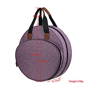 Shinyzone Cross Stitch Storage Bag Purple,Embroidery Projects Bag,Sewing Crafts Storage Tote Bag,Knitting Bags with Zipper Pockets Organiser for Embroidery Hoops,Charts and Threads