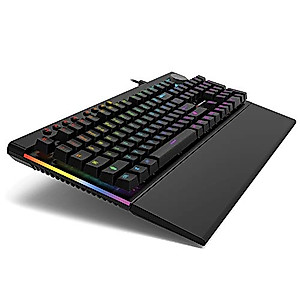 Monster Alpha 5.0 LED Mechanical Gaming Keyboard with Anti-ghosting Individually Backlit RGB Keys, Programmable RGB Lighting Effects, Magnetic Palm Rest and Dedicated Media Keys – for PC Gaming