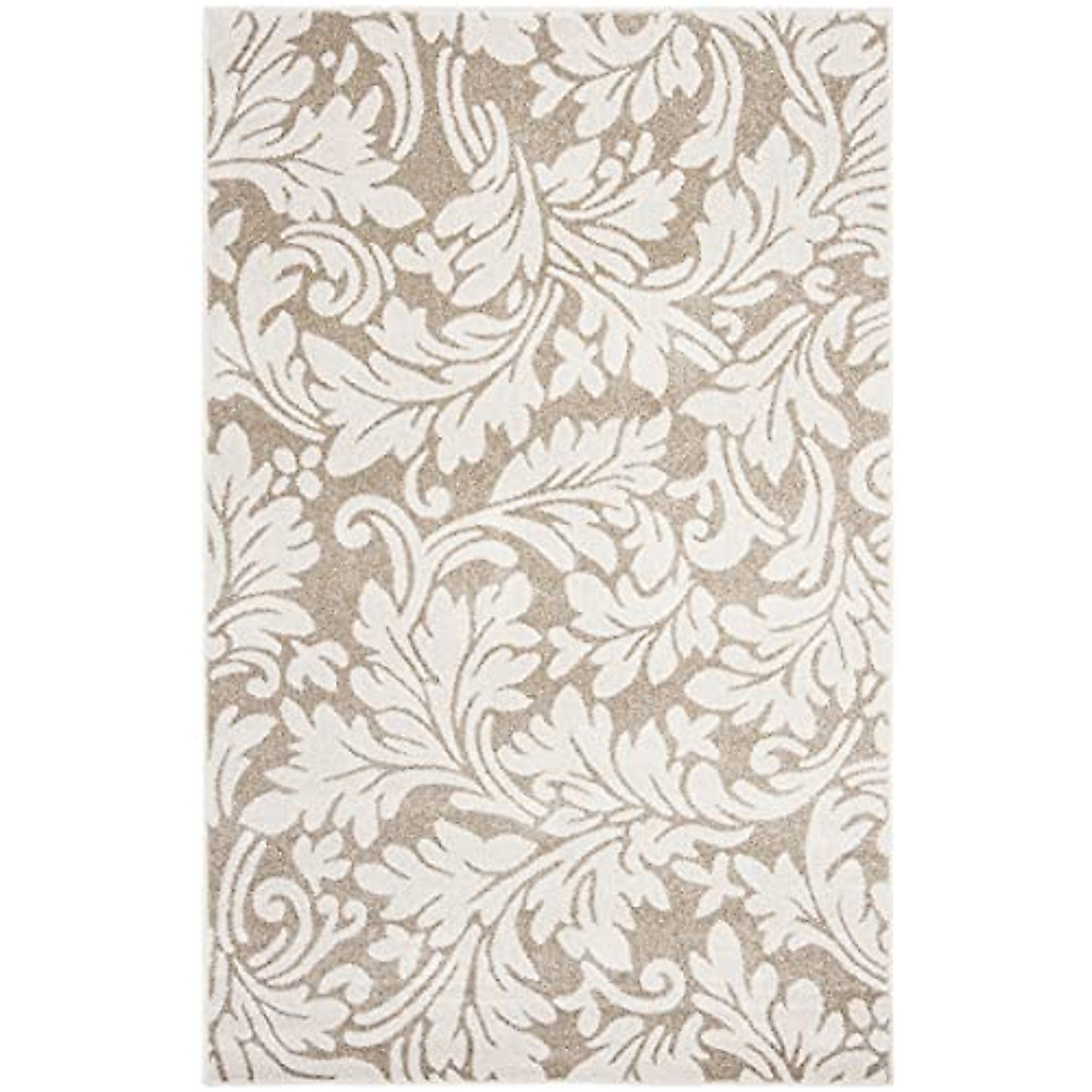 SAFAVIEH Amherst Collection 4' x 6' Wheat / Beige AMT425S Floral Non-Shedding Living Room Bedroom Accent Rug