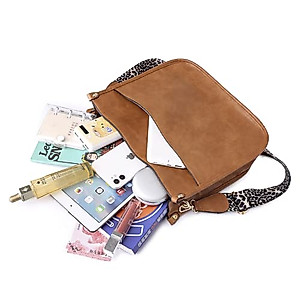 KlaOYer 2 Adjustable Strap Crossbody Bags Women Guitar Strap Purse Vegan Handbags Soft Shoulder Bag For Women (Black)