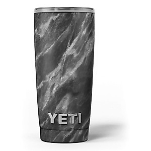 Design Skinz Black and Chalky White Marble - Skin Decal Vinyl Wrap Kit Compatible with The Yeti Rambler Cooler Tumbler Cups