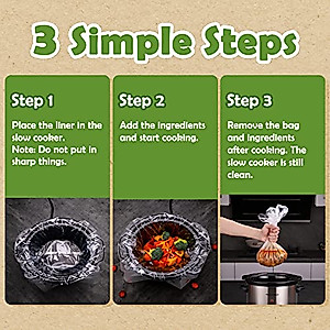 Coolego Slow Cooker Liners(30 Counts), 13"x 21" Crock Pot Liners, Disposable Slow Cooker Bags Large Size with Fresh Locking Seal Design, Fit 3-8 Quart Oval & Round Pot, Slow Cookers, BPA Free