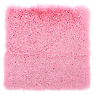 10 Inches Faux Fur Plush Cushion Fluffy Small Area Rug, Mini Square Faux Fur Rug, Small Rugs Fluffy Faux Fur, Pink Small Luxury Background for Jewelry, Nail Art, Photos, Product Display(Pink)