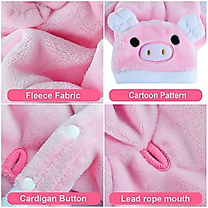 Dog Pajamas for Small Dog Boy Girl Fleece Puppy Pjs Jammies 4 Leg Dog Clothes for Chihuahua Yorkie Fall Winter Warm Onesies Jumpsuit Clothing for Pet Dogs Sweater Male Female (X-Small (3-4 Ib), Pink)