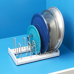 YouCopia StoreMore Expandable Pan and Lid Rack StoreMore Adjustable Pot Lid Organizer