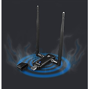 Alfa Long-Range Dual-Band AC1200 Wireless USB 3.0 Wi-Fi Adapter w/2x 5dBi External Antennas - 2.4GHz 300Mbps / 5Ghz 867Mbps - 802.11ac & A, B, G, N