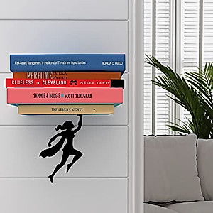 Artori Design Floating Bookshelf for Kids Invisible Shelf - Metal Book Shelf for Wall Decore Book Lovers - Bookshelf Floating Book Shelves for Wall - Superhero Home Decore Bookshelves (Wondershelf)
