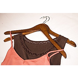 Topline Classic Wood Shirt Hangers - 10-Pack (Mahogany)