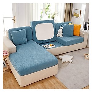 GRFIT Sofa Cover Stretch Waterproof, Wear-Resistant for L U -Shaped Sofa Chaise Longue，for Sofa 3 Seats Couch Cover 2 Cushion Sofa (Color : Light Blue, Size : Single(1pcs))