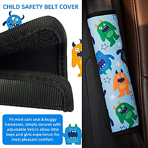 Car Seat Straps Shoulder Pad for Kids, Seat Belt Pad, Seat Belt Cover for Kids, Kids’ Seatbelt Padding, Soft Comfort Seat Belt Cushion, Shoulder Strap Pad, Car Accessories for Boys, One Piece