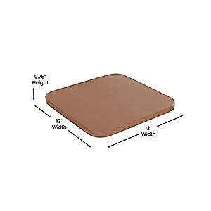 BizChair Commercial Grade 24" High Backless Black Metal Indoor-Outdoor Counter Height Stool with Teak Poly Resin Wood Seat