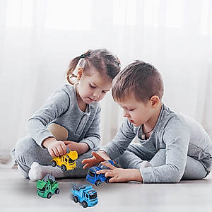 ArtCreativity Construction Toy Trucks, Set of 6, Diecast Construction Vehicles with Movable Parts, Car Toys for Kids, Plastic & Metal Material, Cool Construction Party Favors