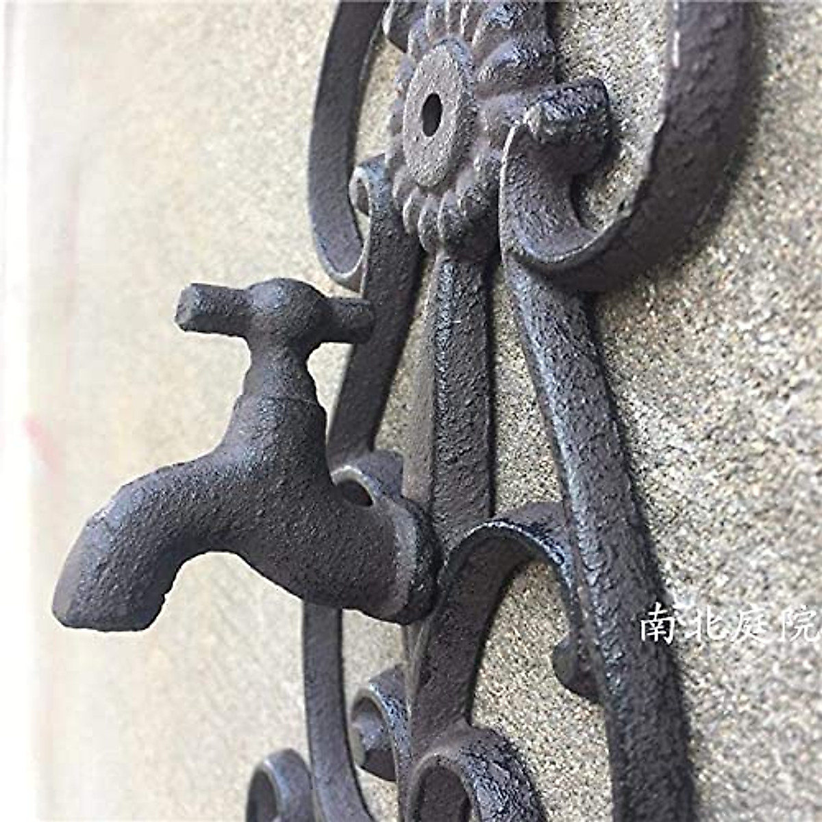 Small Garden cast Iron Water Pipe Rack Bird Faucet Wrought Iron Water Pipe Bracket Garden Drain Pipe Shelf Gardening-Duck (Color : C)