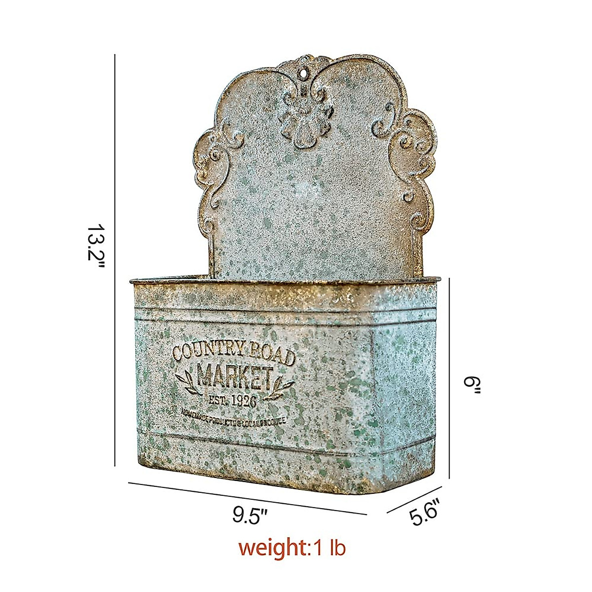 All Chic Metal Wall Planter Wall Mount Planter Wall Metal Hanging Planter Wall Vases for Flowers Planters for Outdoor Plants for Farmhouse Wall Decor (Rustic)