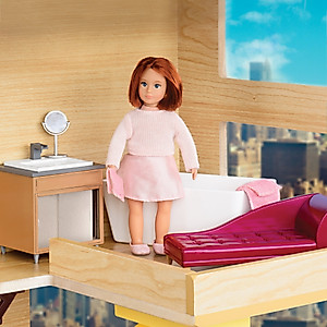 Lori Dolls – Luxury Bathroom Set – Bathroom Playset for Mini Dolls – Dollhouse Furniture for 6-inch Dolls – Bathtub, Vanity, Lounge Chair – Toys for Kids – 3 Years +