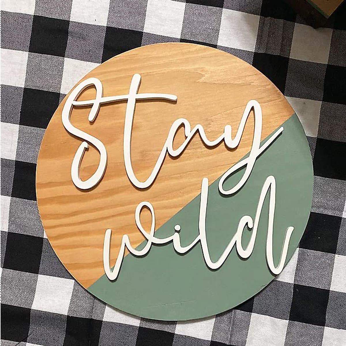 Lavender Inspired Stay Wild Wood Sign for Nursery, Boho Design 3D Laser Cut Wall Art Decor, Nursery Signs Decor, Kids Room Decor, Nursery Decor for Baby Boys and Girls,-Baby Room Sign, 12 Inch