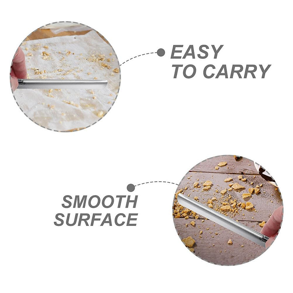 Healeved Crumb Sweeper, 5Pcs Stainless Steel Restaurant Crumb Cleaners Crumb Scraper Food Remover Desk Cleaning Tool for Tablecloth Waiters Waitresses Servers Silver