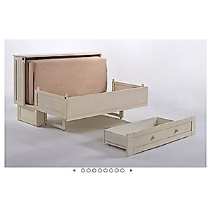 Night & Day Furniture MUR-CLV WH and MND-GMF-TRI-QEN Murphy Cabinet Bed with Mattress, Queen, White