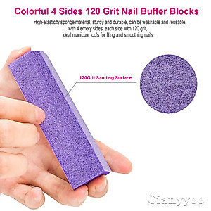 20PCS Nail File Buffer Set for Natural Nails,100 180 Grit Nail File,4 Sides 120 Grit Sanding Buffer Nail Block for Gel Acrylic Nails Professional Manicure Tool,Purple