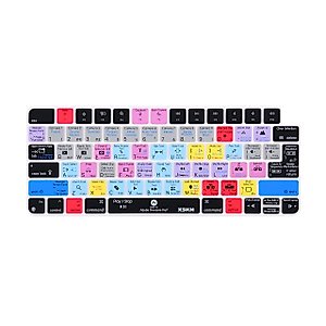 XSKN Shortcut and Language seriers Silicone Keyboard Cover Skin for 2021 New M1 Chip iMac Magic with Touch ID A2449 Lock Key A2450 Without Numeric keypad (US&EU Version Premiere Pro) K-382