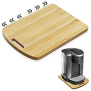 Large Appliance Sliders for Kitchen Appliances - Bamboo Sliding Tray Compatible with Keurig Coffee Maker, Small Appliance Slider Tray for Coffee Maker, Stand Mixer, Air Fryer - Long (11.8" x 15.6")