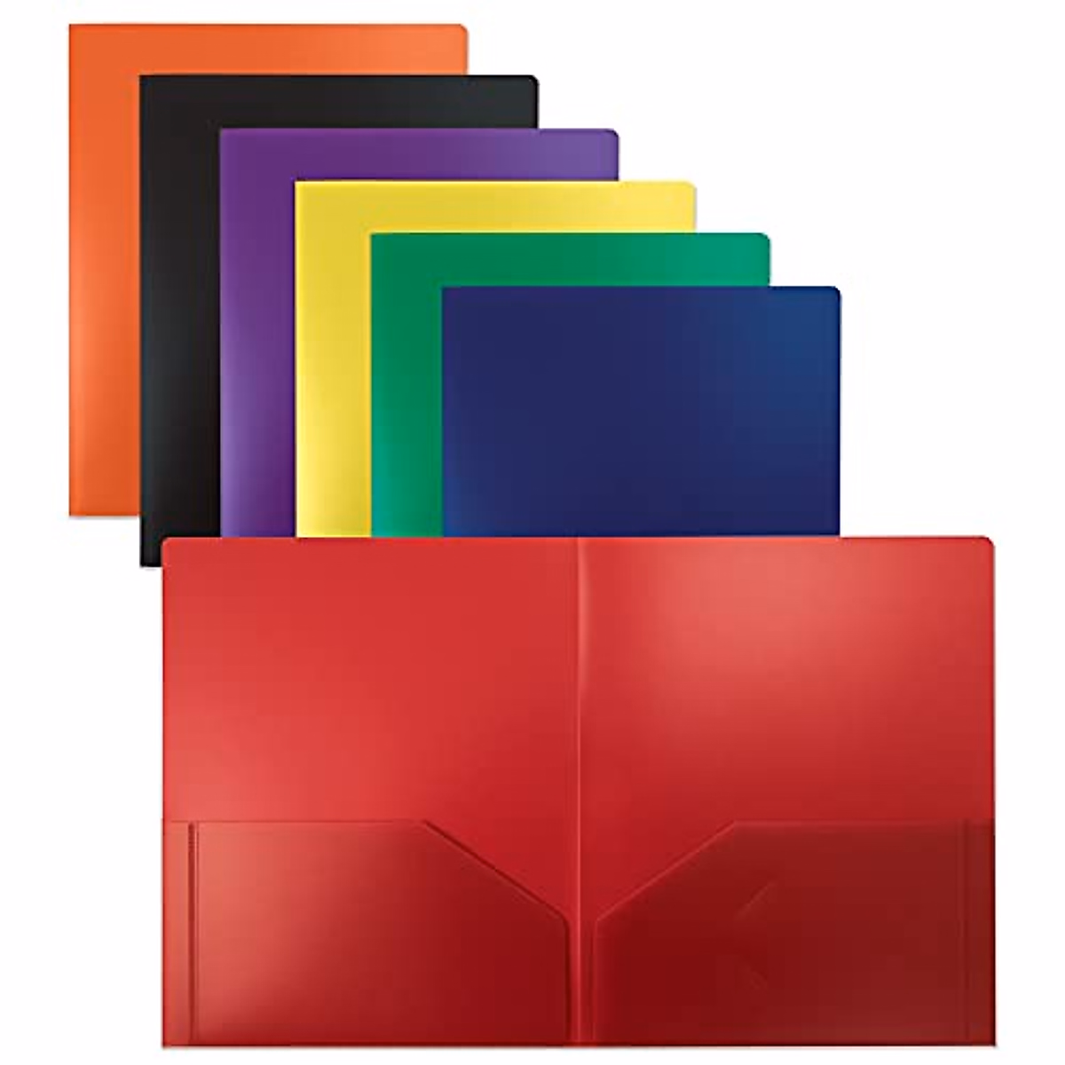 Better Office Products Poly 2 Pocket Folders Heavyweight, 36 Piece