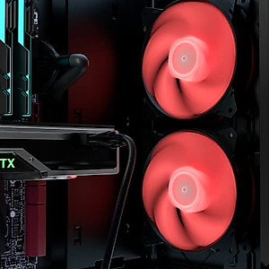 upHere Long Life 120mm 3-Pin High Airflow Quiet Edition Red LED Case Fan for PC Cases, CPU Coolers, and Radiators 3-Pack,PF120RD3-3