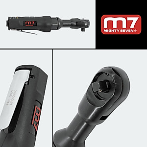 M7 NE-321 3/8-inch Pneumatic Ratchet Wrench, Compact and Lightweight 3/8 Torque Wrench for Auto Repair, Mechanic Tool with 69 ft-lb Maximum Reverse Torque, Ergonomic Air Tool with High Performance